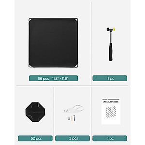 SONGMICS Cube Storage Organizer, Set of 16 Plastic Cubes, Book Shelf, Closet Organizers and Storage, Room Organization, Bedroom Living Room, 12.2 x 48.4 x 48.4 Inches, Black ULPC44BK