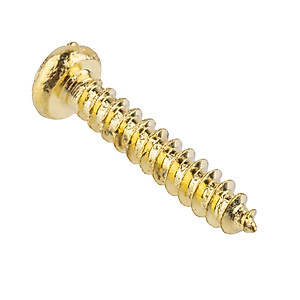 #2 x 1/2" Brass Round Head Phillips Drive Screws | Pack of 25 | Self Tapping Screws for Wood Antique or Modern Furniture | RH2-SB