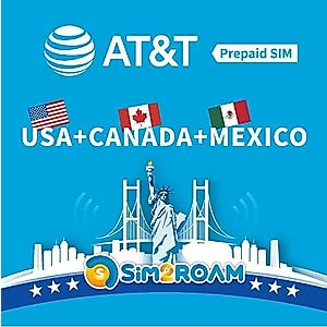USA Canada Mexico AT&T Blank SIM Card | | for iPhone and Pixel only | Talk SMS Data | Triple Cut 3 in 1 Simcard - Standard Micro Nano | No Contract Cellphone Plan | USA Coverage