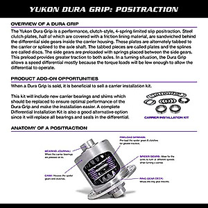 Yukon Gear & Axle Dura Grip Limited Slip Differential Positraction, 28 Spline, Compatible with 8" Ford Axle, YDGF8-28-AG