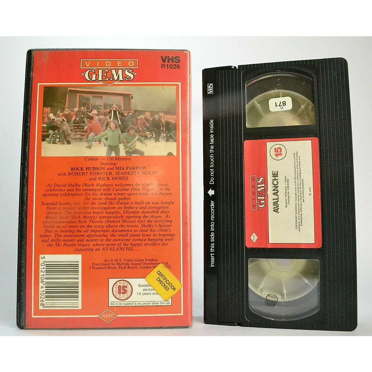 Avalanche; Psychotronic Action - Disaster Drama - Rock Hudson / Mia Farrow - VHS