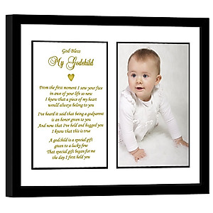 Poetry Gifts To Godchild from Godfather for Baptism, Christening or Birthday - Add 4x6 Inch Photo to 8x10 Frame