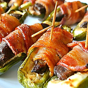 Skyflame Jalapeno Grill Rack with Handle and Chili Pepper Corer Tool - Large 36 Holes Capacity Stainless Steel Drumstick Chicken Wings Roaster for BBQ Smoker and Oven