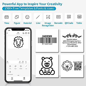 JADENS Label Makers, Bluetooth Label Printer for Barcode, Address, Clothing, Mailing, Small Business, Home, Portable Label Maker Compatible with iOS & Android, with 1Pack 50×30mm Label