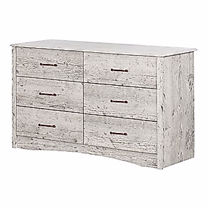 South Shore Helson 6-Drawer Double Dresser, 19.5x53.5x31.25 Inch (Pack of 1), Seaside Pine