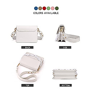 Fashion Purses and Handbags for Womens PU Leather Shoulder Messenger Bags (White)