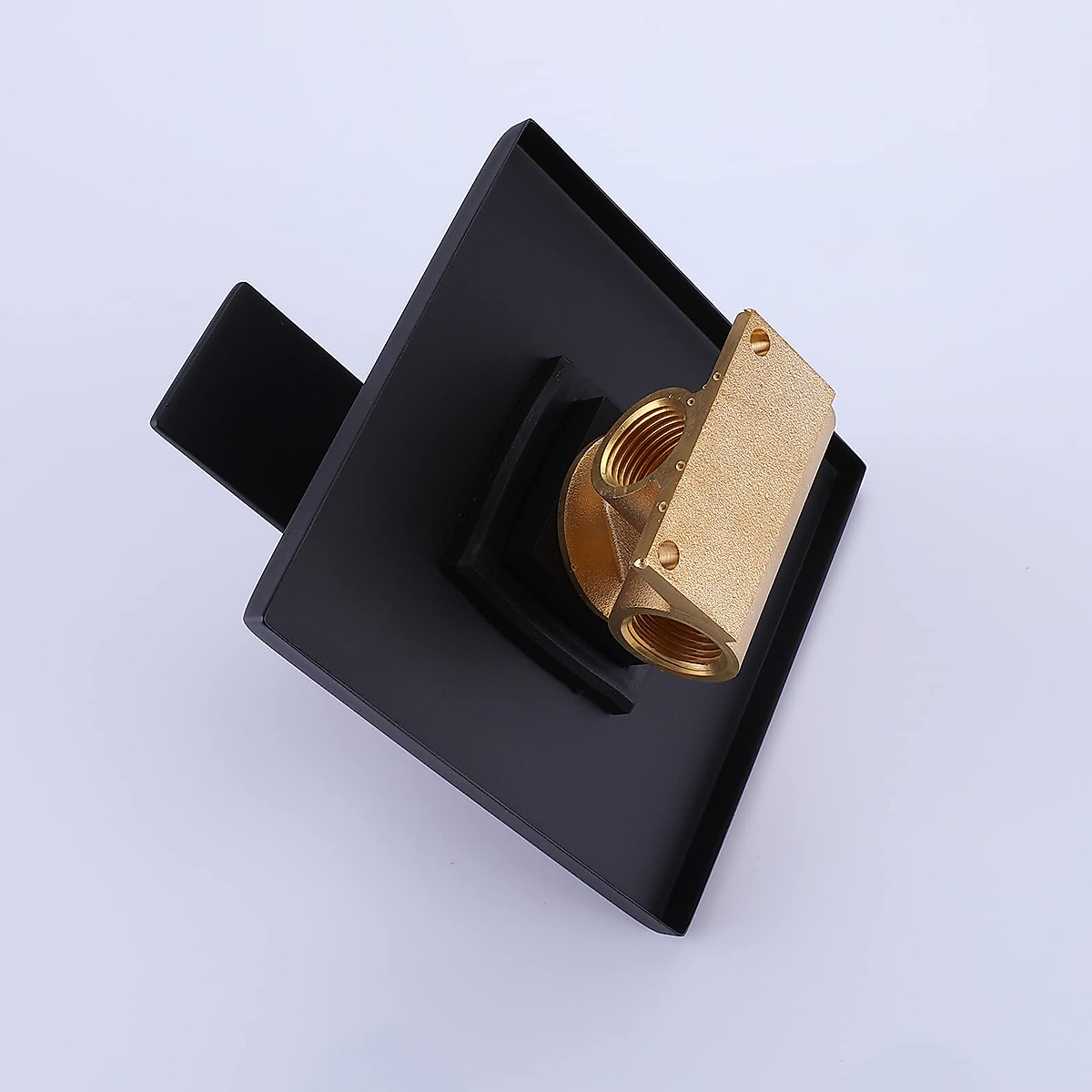 RBROHANT Black Shower Head and Handle Set, Matte Black Rain Shower Head with Valve Set, 10 Inch Overhead Shower Head Sets for Bathroom with Rough-in Valve, Wall Mounted, RB0785