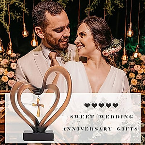 TZufa Wedding Anniversary Couples Gift - 25th 50th Anniversary Wedding Gift Ideas for Wife, Husband, Happy Anniversary, Wedding Decoration for Parents, Her/Him - Brown