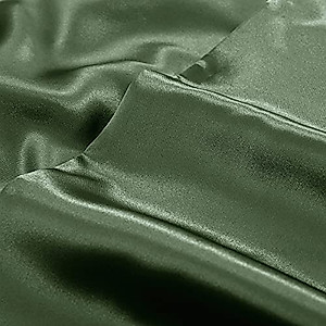 Aormenzy Satin Pillow Cases for Women Queen Size Set of 2, Woodland Green Satin Pillowcase for Hair with Envelope Closure Silky Pillow Covers Wrinkle, Fade Resistant (20x30 Inches)