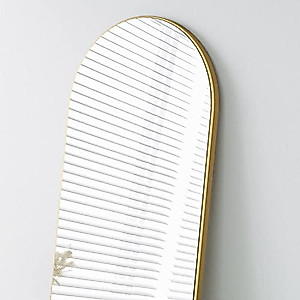 ZMYCZ Full Length Mirror, 65"x22" Floor Mirror with Stand Hanging or Leaning, Arched Freestanding Mirror, Large Wall Mounted Mirror with Thin Wood Frame, Dressing Body Mirror for Bedroom (Gold)