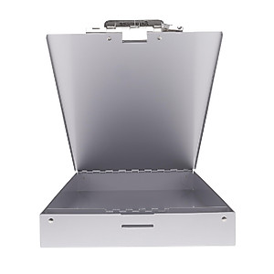Saunders Recycled Aluminum Redi-Rite Storage Clipboard with Self-Locking Latch – Lightweight, Weather-Resistant Lacquer Finish Stationery Box. Office Products, Silver, Letter
