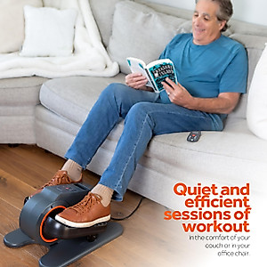 SITFIT, Sit Down and Cycle! Powered Foot Pedal Exerciser for Seniors, Under Desk Elliptical Exercise Bike, Leg Exerciser While Sitting. Peddler Exerciser Mini Bike, Portable Rehabilitation Equipment.