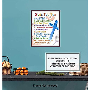 The Ten Commandments for Boys - Bible Verse Religious Christian Scripture Wall Art - Kids Wall Decor, Kids Bedroom Decor, Kids Wall Art - Gift For Child, Girls Room, Nursery Poster Print - 8x10
