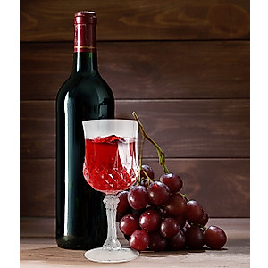 PARTY BARGAINS 4 Crystal-Like Wine Glasses (8oz) - Clear Shatterproof Elegant Hard Plastic Wine Glass with Stem, for Pool Parties, Outdoors, Receptions, Weddings