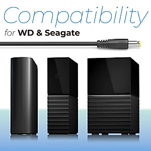 AC Adapter Charger for Seagate Freeagent & WD Western Digital External Hrad Drive HDD 6.5 Ft Power Cord