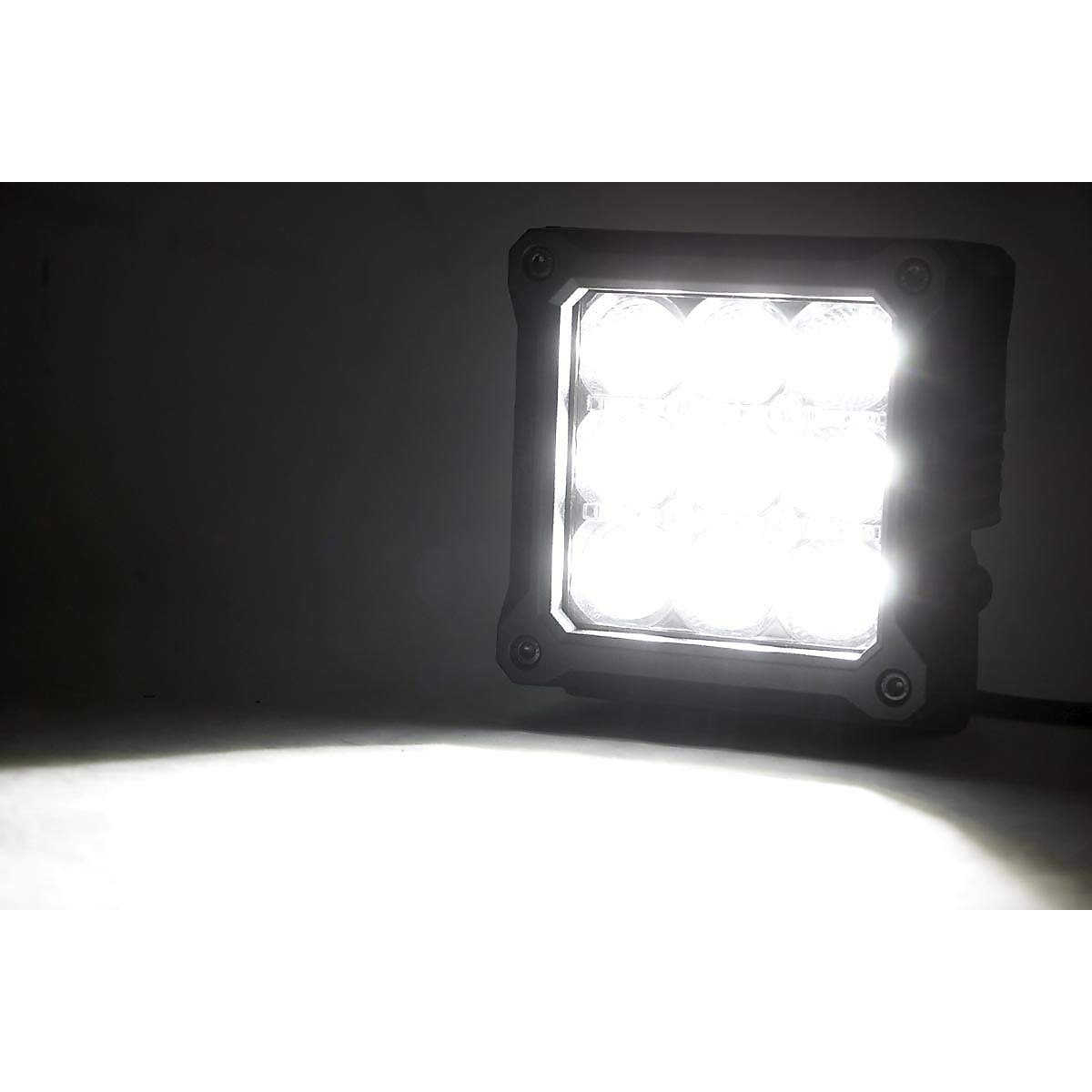 Rough Country 4" Chrome Series Square LED Cube Lights | White DRL - 70905DRL