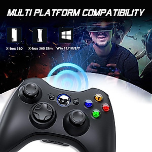 Prodico Xbox 360 Wireless Controller 2 Pack, 2.4G Wireless Controller for Xbox 360 & Slim PC Windows 7 for Black Myth Wukong