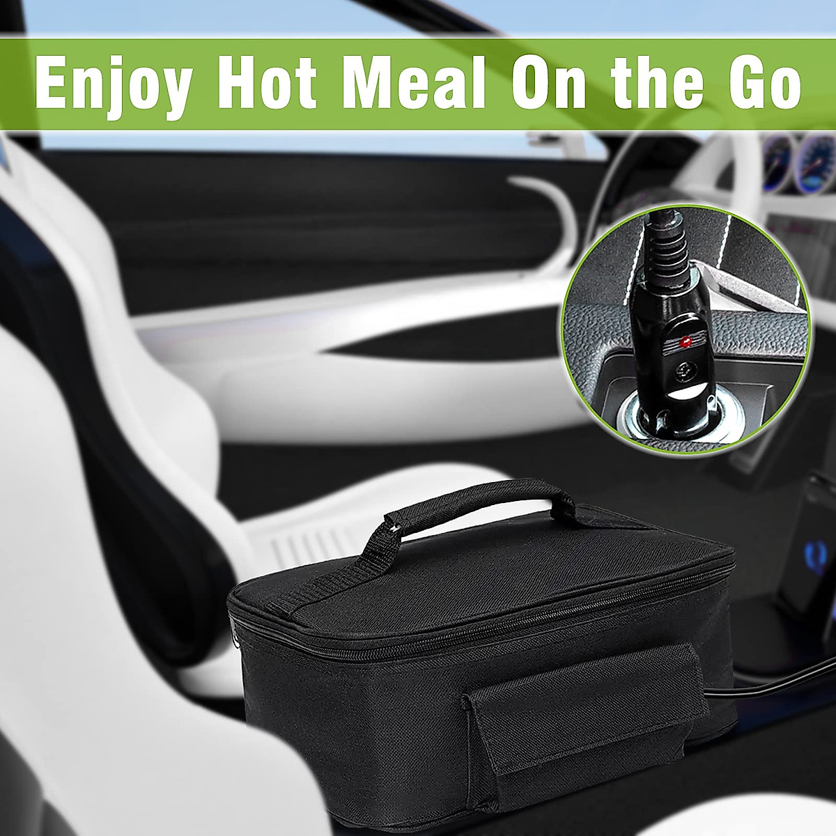 AOSUYOU Portable Oven 12V Car Food Warmer Portable Mini Oven,Car Heating Lunch Box for Cooking and Reheating Food in Car,Truck, Travel,Camping,Work,Home |