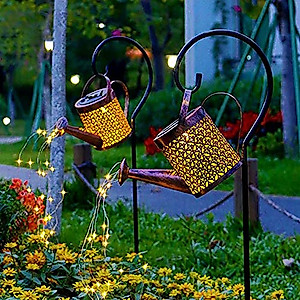 Solar Watering Can Light,Bunch Lights Waterproof Waterfall String Lights, Outdoor Garden Fairy Light Decor for Home Yard Patio