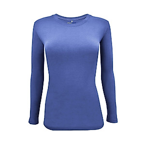 Natural Uniforms Women's Long Sleeve Tee Shirt Underscrub-2-Pack (Small, 2 Pack Ceil Blue)