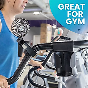 Modern Comfort AirX Portable Personal Fan | Multi-Use Clip & Stand for Home, Gym, Outdoors, Office, Desk, Peloton... | 5-speeds (vs 3)| Long Lasting Charge |Ergonomic Handle |Reduce AC use | 1 Yr Warr