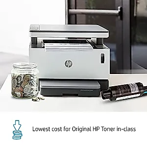 HP Neverstop Laser MFP 1202w Wireless Monochrome All-in-One Printer with cartridge-free toner tank, comes with up to 5,000 pages of toner in the box (5HG92A)