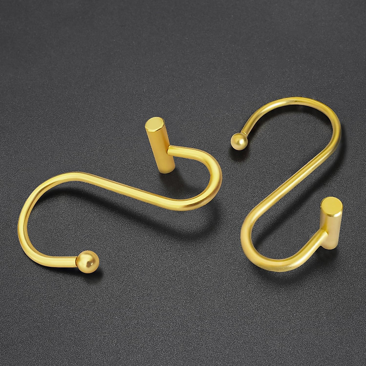 CHICTIE Gold Shower Curtain Hooks Rings, Decorative Shower Curtain Rings for Bathroom Shower Rod, Set of 12 Premium Rust-Resistant Metal Shower Hooks Hangers T Shaped Design