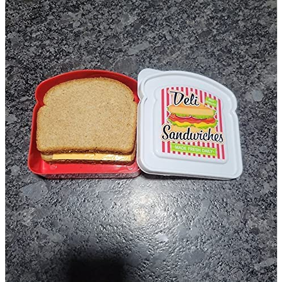 Set of 3 Food Storage Sandwich Containers, 2 cups / 16 oz / 490 ml - 3 Different Designs. Great for Meal Prep. Kids or Adult Lunch Box - BPA Free and Reusable