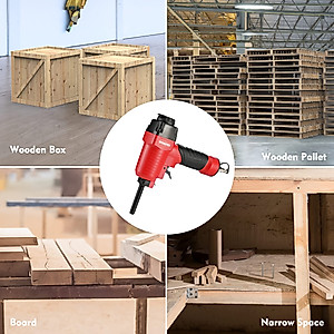 WORKPRO Pneumatic Nail Remover, Professional Heavy Duty Punch Nailer/Nail Puller/Nail Remover for Wood Workpieces, 60-100 PSI Denailer Removes 9-16 Gauge Nails