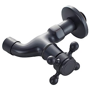 Homoyoyo Mop Sink Faucet Cold Water Faucet Kitchen Faucets Antique Faucet Single Garden Water Faucet Faucets for Bath Sinks Washer Metal Water Tap Black Faucet Cold Water Tap Basin Copper