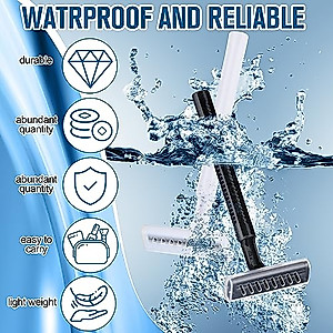 Lasnten 400 Pcs Disposable Razors Bulk Individually Wrapped Twin Blade Razors with Clear Safety Cap Stainless Steel Shaving Razor for Women Men Hotel Shelter Homeless Nursing Home (White, Black)