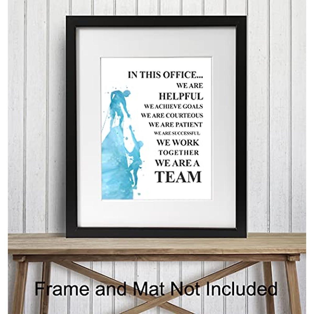 Motivational Office Decor, Inspirational Quote – 8x10 Teamwork Poster for HR, Team Leader, Manager, Boss, Entrepreneur - Leadership Wall Art Decoration – Unframed Picture