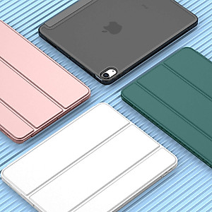 iMieet iPad Air 11 Inch Case 2024 /iPad Air 5/4 Case 2022/2020 10.9 Inch - iPad Air 6th/5th/4th Generation Case Slim Cover with Translucent Frosted Hard Back [Support Touch ID] (White)