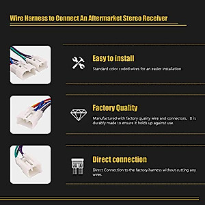 RDBS Car Wire Harness Use to Connect Aftermarket Stereo Receiver Fit for 1984-Up Toyota Vehicles