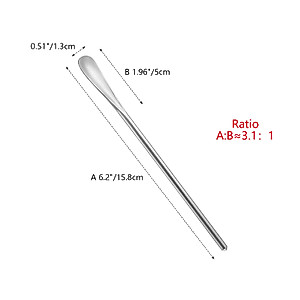 6.2Inch/15.8cm Coffee Stirrers Spoon,Silver Stainless Steel 304# Coffee Stir Sticks,Round Solid Handle Cocktail Beverage Iced Tea Stirring Stick,Drink Mixing Spoon,Set of 4