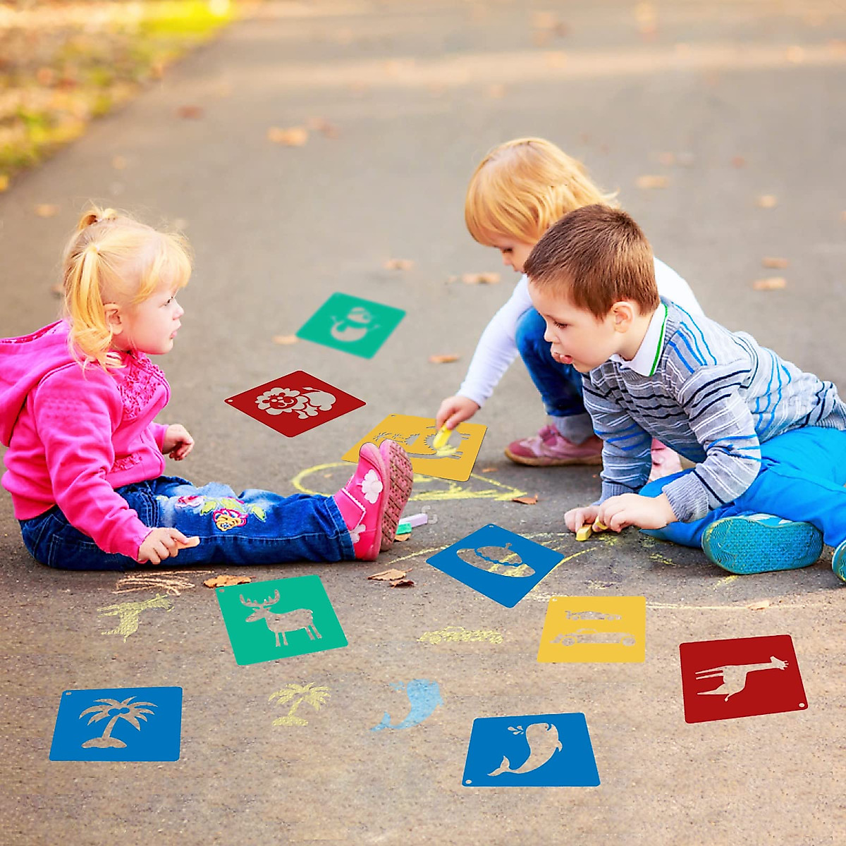 20 PCS Sturdy Stencils for Kids, 8 Inch Kids Stencils with 5 Pcs Scratch Paper for Painting to Imaginative Children's Stories, Learning Tools for Toddlers and Preschooler