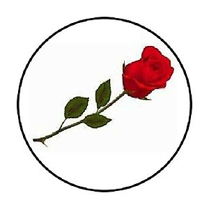 Hilman Red Rose Envelope Seals Labels 48 Stickers 1.2 Round