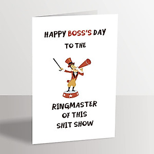Ure Tenk Boss Appreciate Card, Funny Ringmaster Inspired Boss Day Card, Hilarious Card for Manager