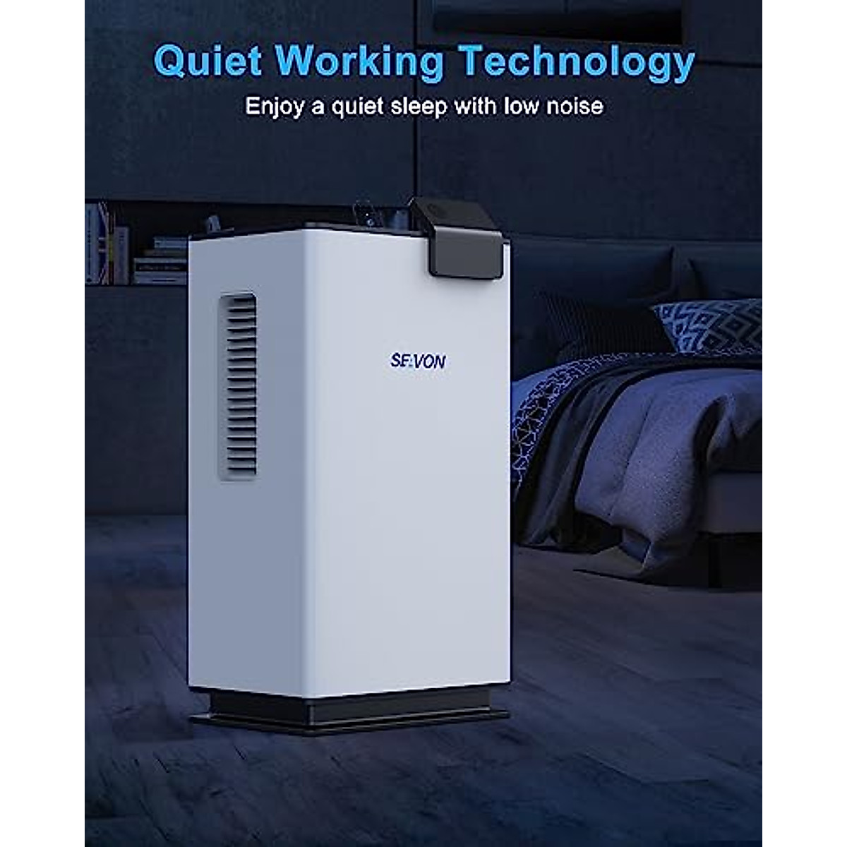 Dehumidifiers for Home Up to 7500 Cubic Feet, SEAVON Dehumidifier with Remote Controller, Auto-off, 2 Working Modes Quiet and Portable Dehumidifiers Perfect for Bedroom, Bathroom, Basement, RV