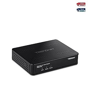 TRENDnet Ethernet Over Coax MoCA 2.5 Adapter, TMO-312C, Backward Compatible with MoCA 2.0/1.1/1.0, RJ-45 Gigabit LAN Port, Supports Net Throughput up to 1Gbps, Support up to 16 Nodes, Black