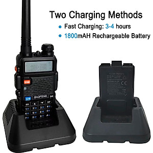 BAOFENG UV-5R Radio, Handheld Ham Radios Long Range, Dual Band Programmable Two Way Radios with Programming Cable, Portable Amateur HT Radio(2 Pack)
