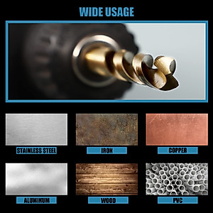 Cobalt Drill Bit Set, M35 Twist HSS Drill Bits Straight Shank, 2mm High Speed Steel Drill Bits for Drilling in Hard Metal, Stainless Steel, Cast Iron (8mm)