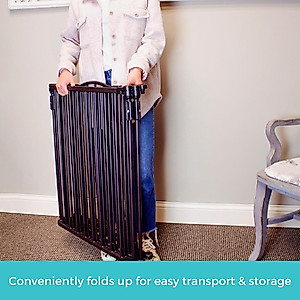 Toddleroo by North States 3 in 1 Arched Decor Metal Superyard 6 Panel Play Yard, Baby Gate, Playpen or Baby Fence, 151" Wide. Wall Mount Kit Included. 10 sq ft play yard (30" tall, Matte Bronze)