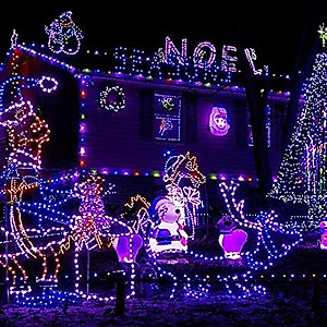 SUNSEATON Solar Rope Lights,50 LEDs 16ft/5M Waterproof Solar String Copper Wire Light,Outdoor Rope Lights for Garden Yard Path Fence Tree Wedding Party Decorative (Purple)