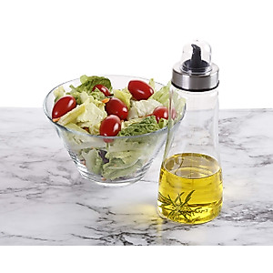 AVACRAFT Glass Oil Dispenser, Modern Olive Oil Dispenser Bottle, Measurement Marks, Easy Refill and Cleaning, Oil and Vinegar Dispenser, 14.2 Oz (OC1)