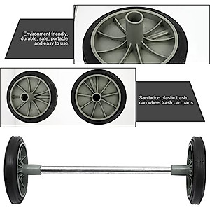 Yardwe Trash Can Pulley Replacement Garbage Can Wheels with Hollow Shaft Rubber Wheels Parts for Garden Street Patio Trash Can