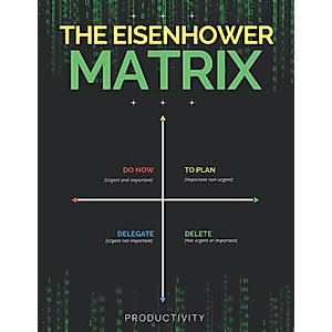 The Eisenhower Matrix: Time & Task Management Planner , Set and focus on your priorities , Task Priority Matrix , Urgent-Important Matrix Notebook | Large