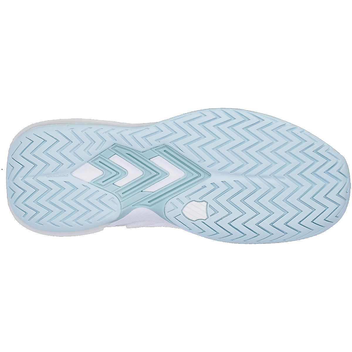 K-Swiss Women's Ultrashot 3 Tennis Shoe, White/Blue Glow, 8.5 M