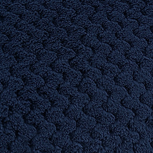 MCombo 64.6" Power Reclining Loveseat Sofa with Adjustable Headrest, Heat and Vibration, Fabric Electric Loveseat Recliner with USB Charge Ports for Living Room 6855 (Navy Blue)