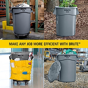 Rubbermaid Commercial Products BRUTE Heavy-Duty Trash/Garbage Can, 32-Gallon, Gray, Waste Container Home/Garage/Mall/Office/Stadium/Bathroom